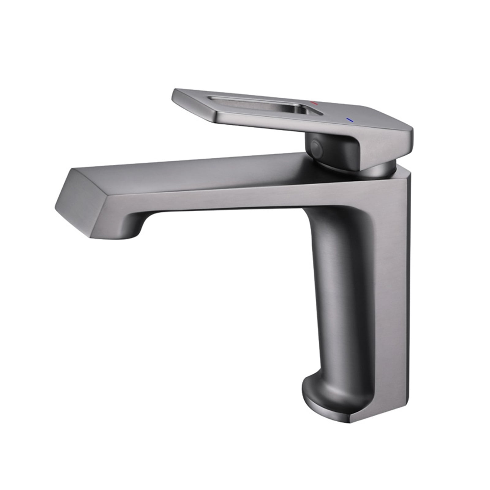 Bathroom Basin Faucet, Black Chrome Brass Single Handle Hot And Cold ...