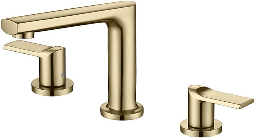 Bathroom Basin Faucet Brass Lavatory Sink Taps Dual Handle 3 Hole Hot ...
