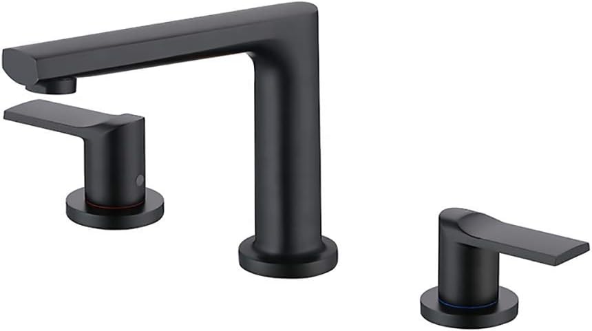 Bathroom Basin Faucet Brass Lavatory Sink Taps Dual Handle 3 Hole Hot ...