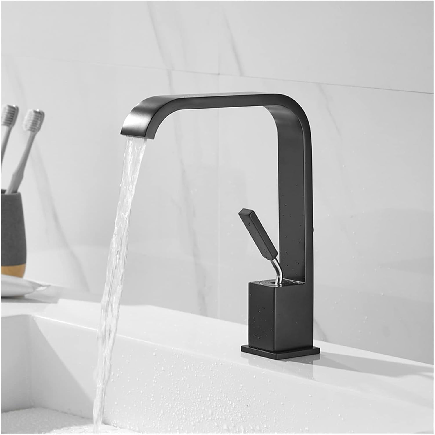 Bathroom Basin Faucet Brass Material Cold and Hot Water Mixer Waterfall ...