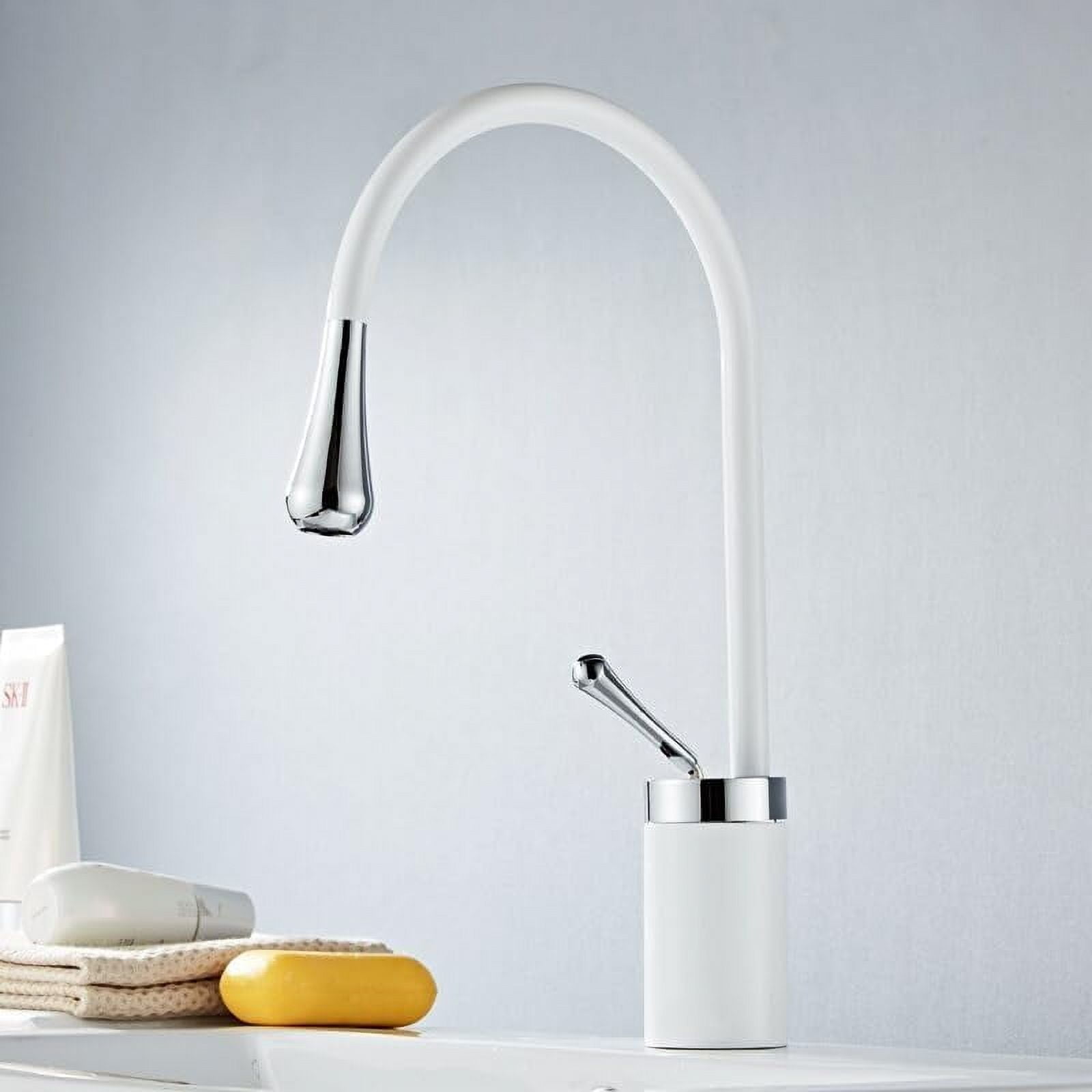 Bathroom Basin Faucet Cold and Hot Water Tap 360 Swivel Sink Tap Water ...