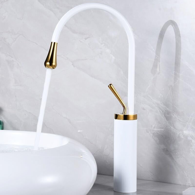 Bathroom Basin Faucet Cold and Hot Water Tap 360 Swivel Sink Tap Water ...