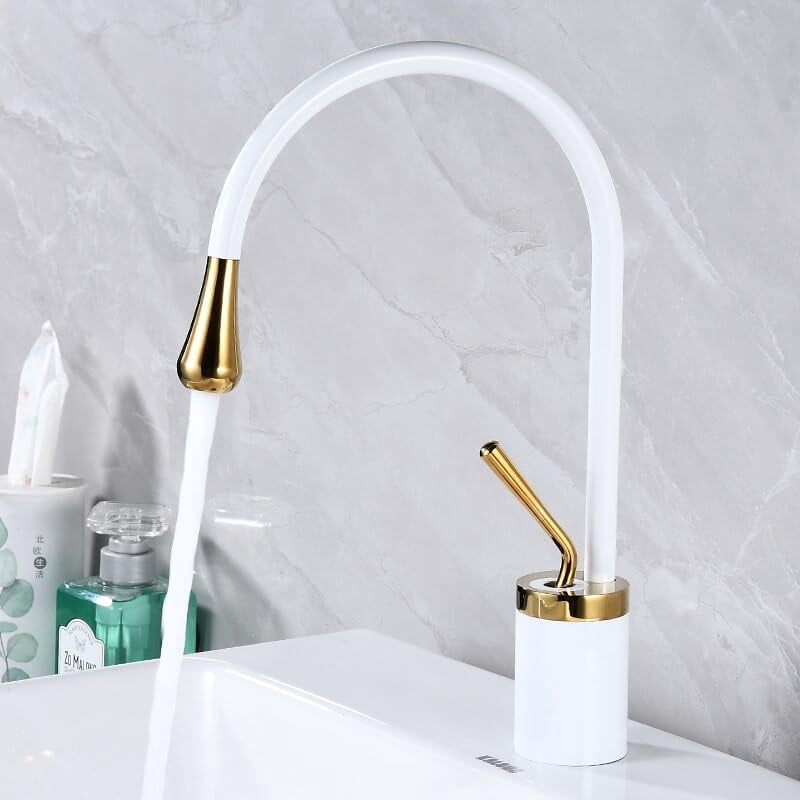 Bathroom Basin Faucet Cold and Hot Water Tap 360 Swivel Sink Tap Water ...
