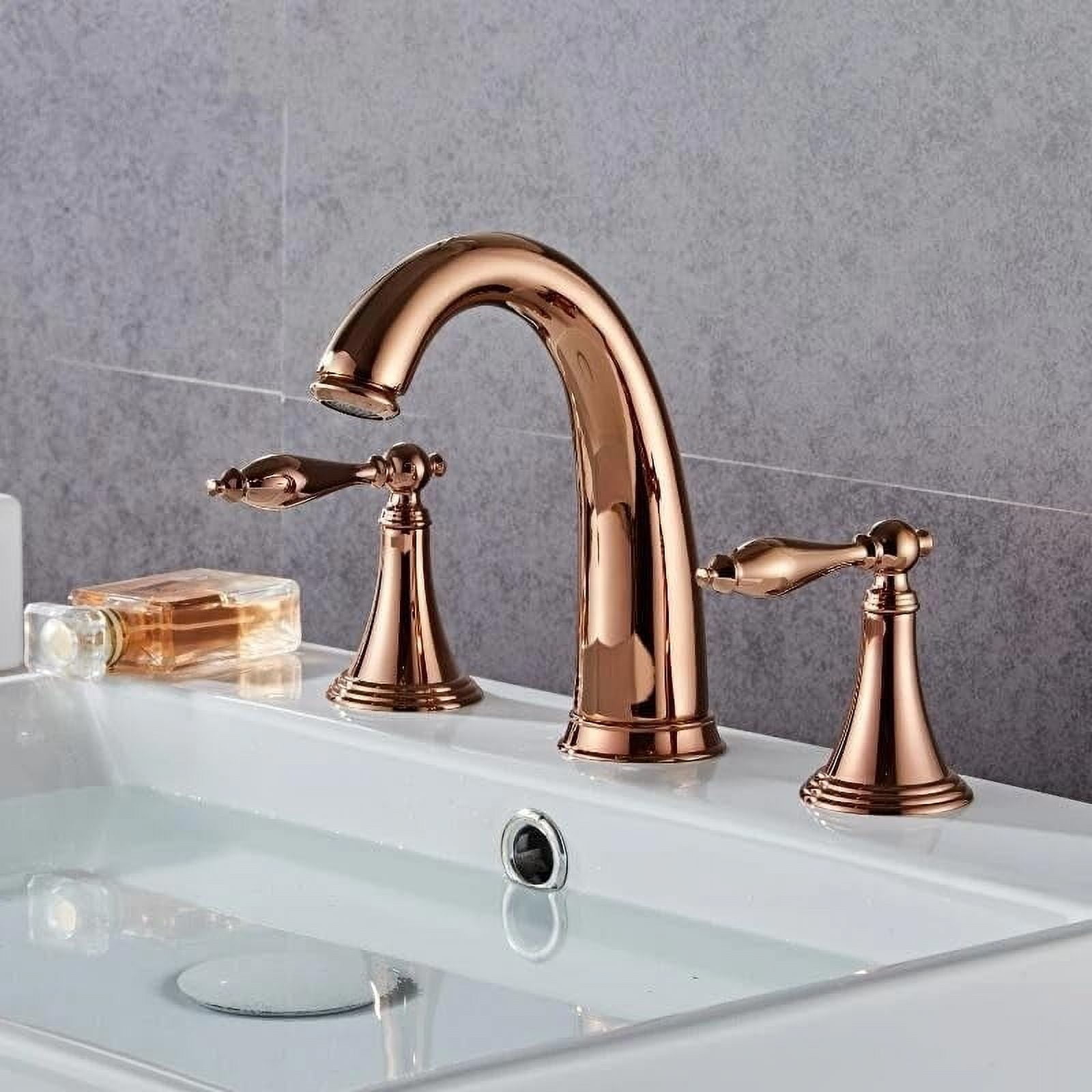 Bathroom Basin Faucet Dual Handles Mixer Chrome Deck Bathtub Mixer Tap ...