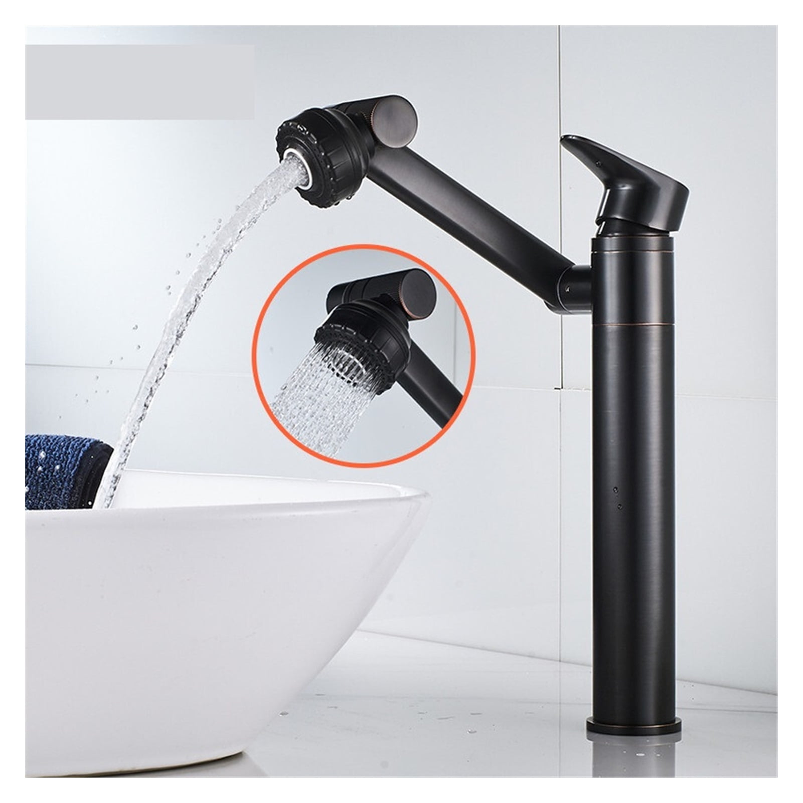 Bathroom Basin Faucet With Shower Head Gold Sink Mixer Tap Black Oil ...