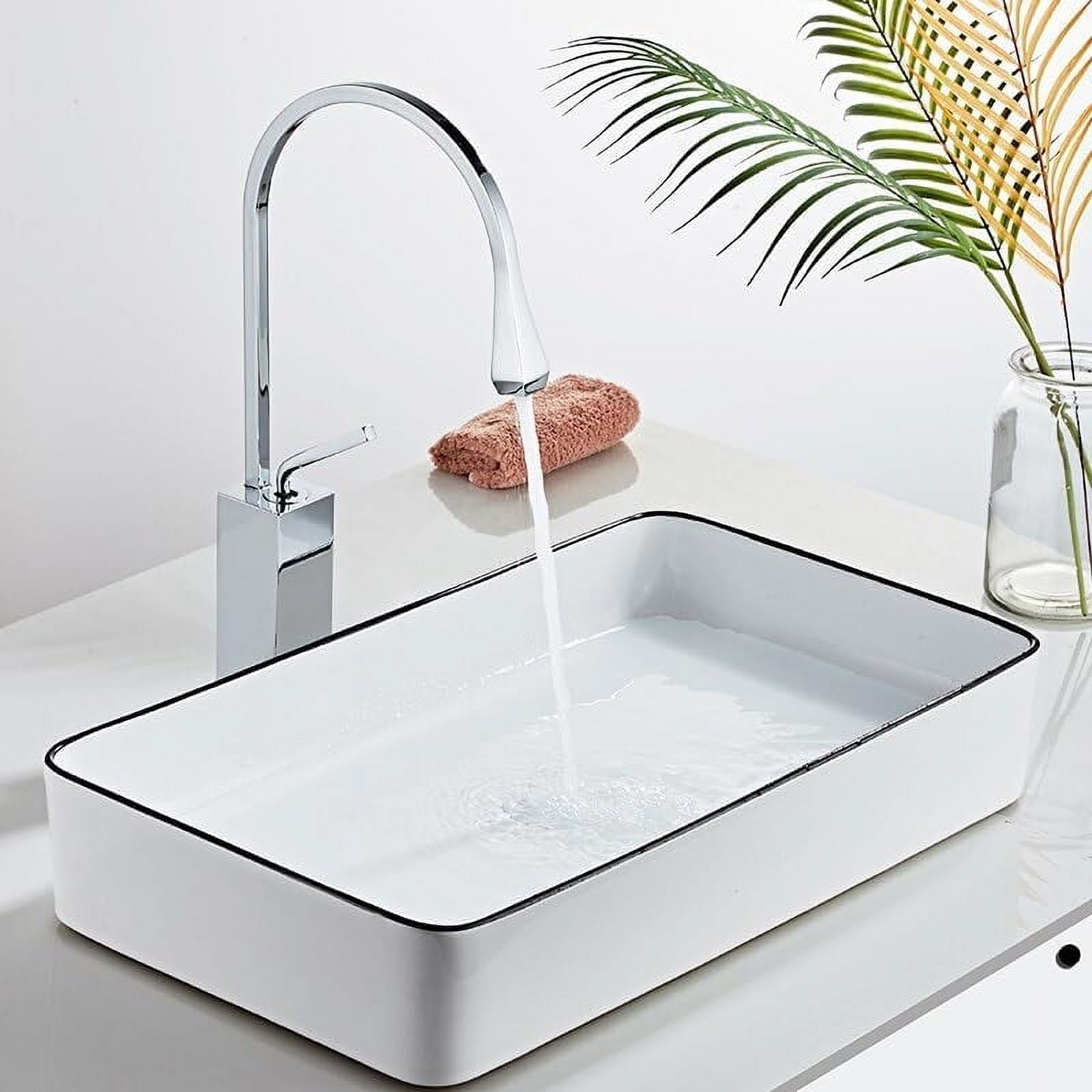 Bathroom Basin Faucet Single Lever 360 Rotation Spout Moder Mixer Tap ...