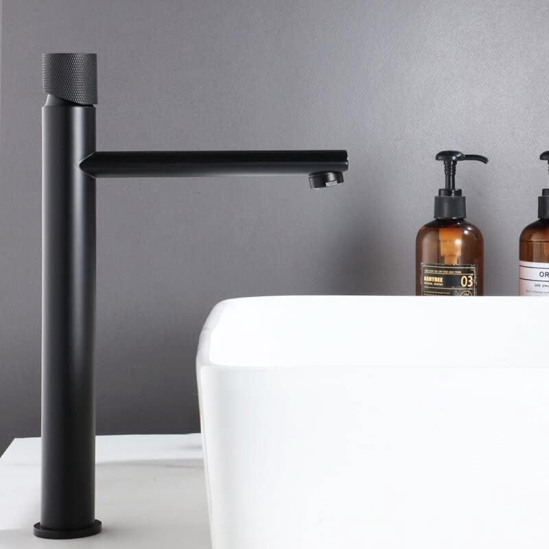 Bathroom Basin Faucet Swivel Knurling Knob Round Handle Tap Single Hole ...