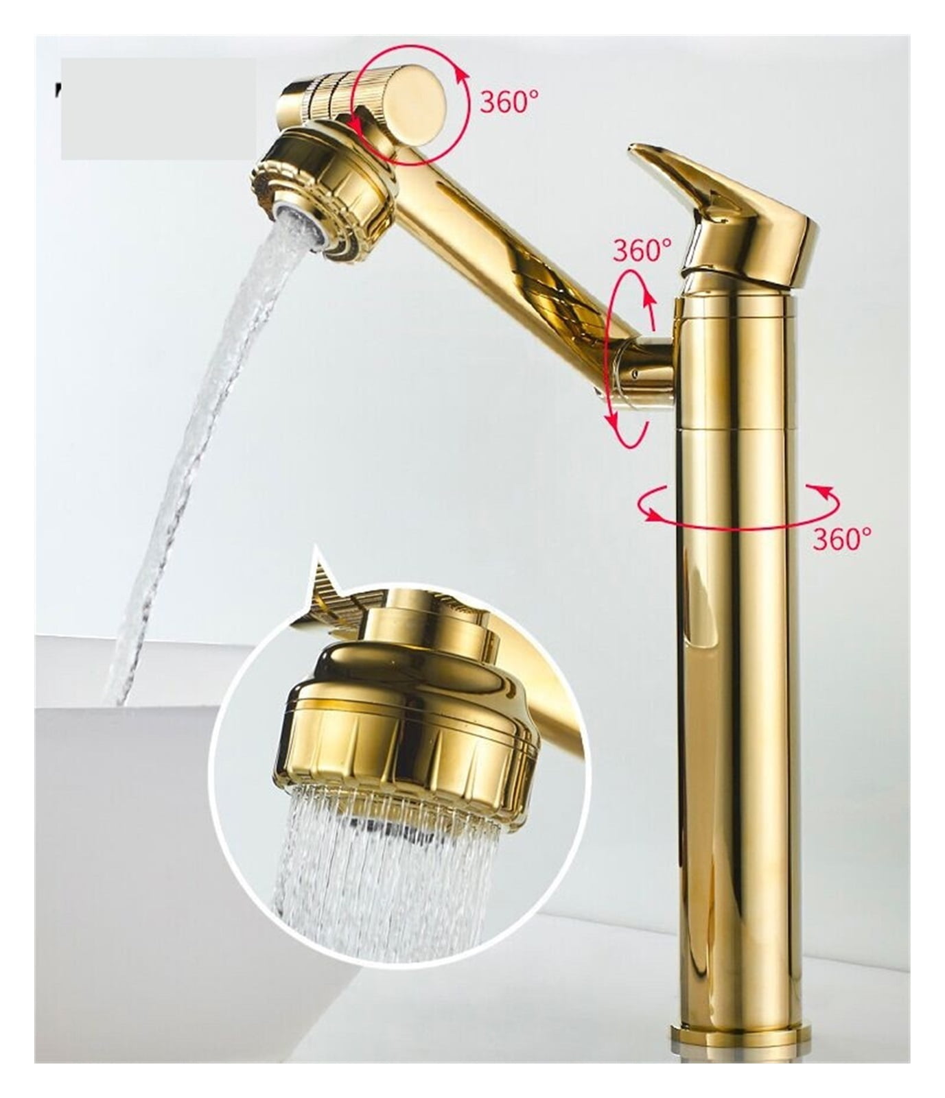 Bathroom Basin Faucet With Shower Head Gold Sink Mixer Tap Black Oil ...