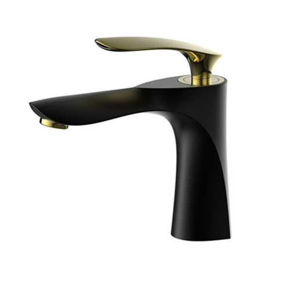 Bathroom Basin Faucets Gold Sink Mixer Tap Hot Cold Single Handle Deck ...