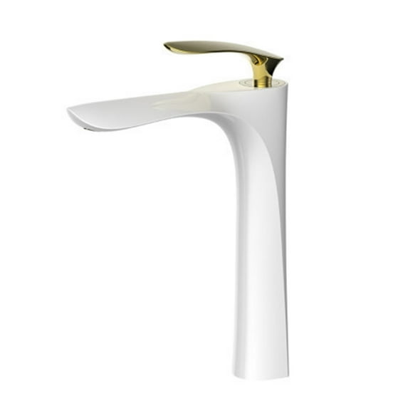 Bathroom Basin Faucets Gold Sink Mixer Tap Hot Cold Single Handle Deck ...