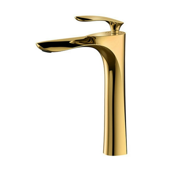 Bathroom Basin Faucets Gold Sink Mixer Tap Hot Cold Single Handle Deck ...