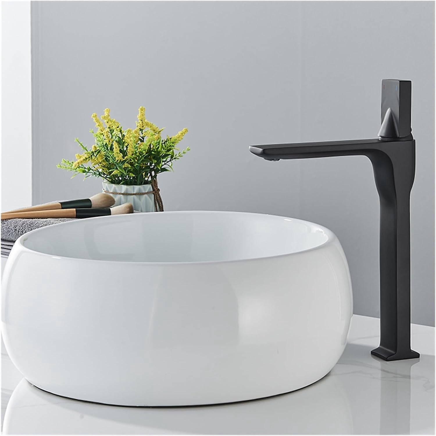 Bathroom Basin Sink Faucet countertop Installation Square Brass high ...