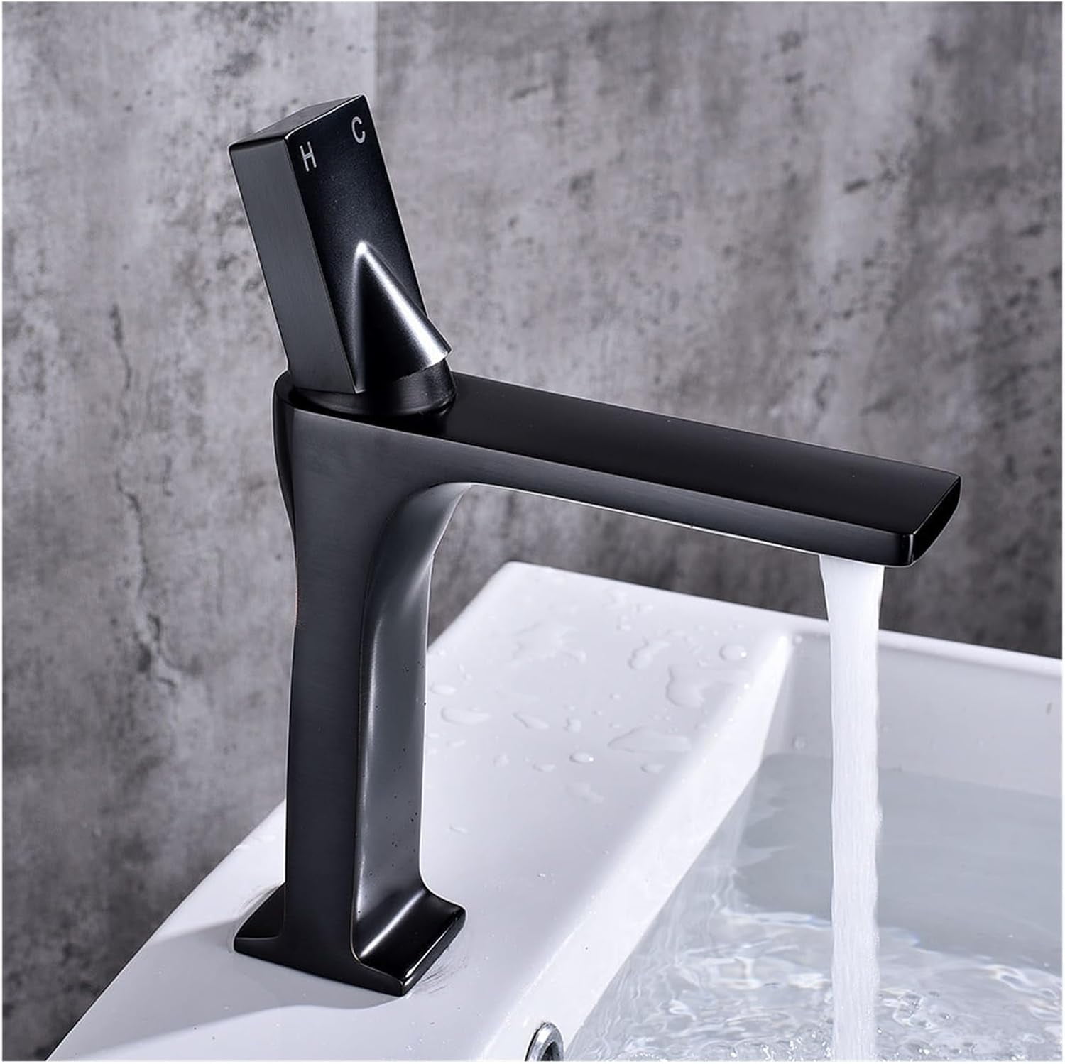 Bathroom Basin Sink Faucet countertop Installation Square Brass high ...