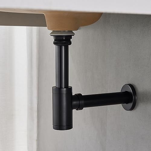 Bathroom Basin Sink Waste P-Trap Drain Kit, Adjustable Bottle Trap with ...