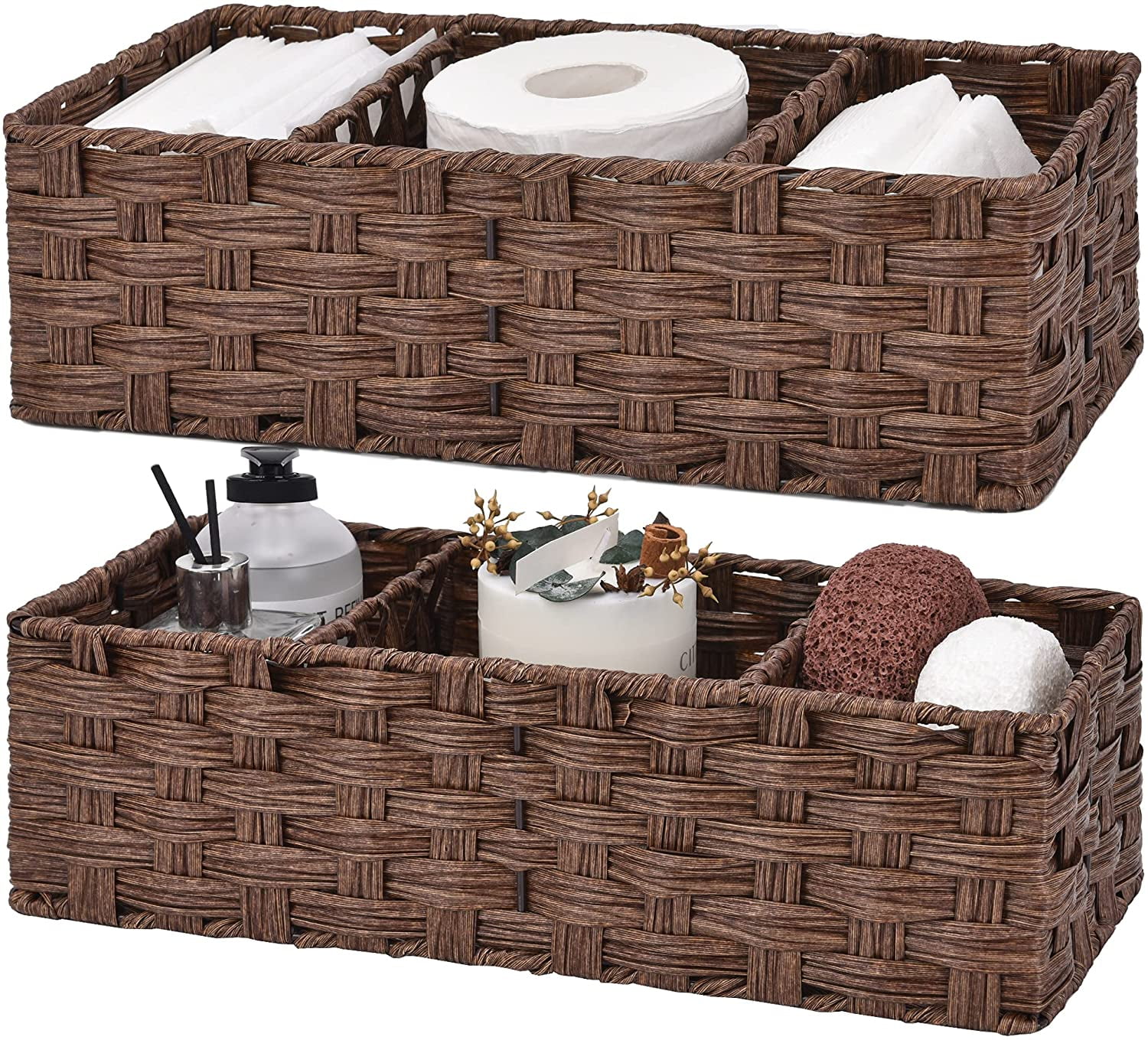 Bathroom Baskets for Organizing, Wicker Baskets for Shelves, Toilet ...