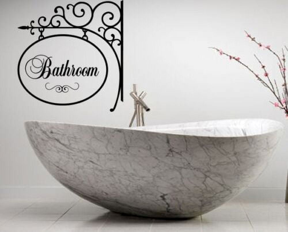 Bathroom Bath Words Vinyl Decal Wall Art Lettering Decor Scroll Sticker ...
