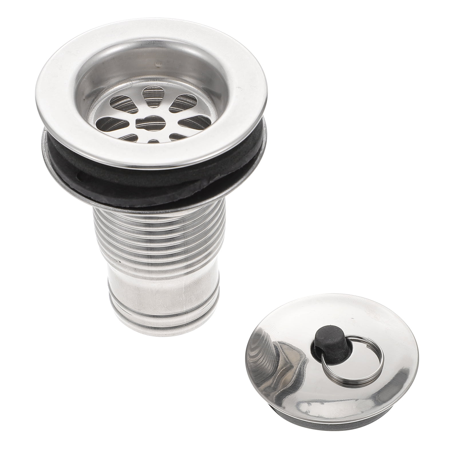 TABLZONE Drain Stoppers for Bathroom Sink Silver 1Pack 3.1x2.4in ...