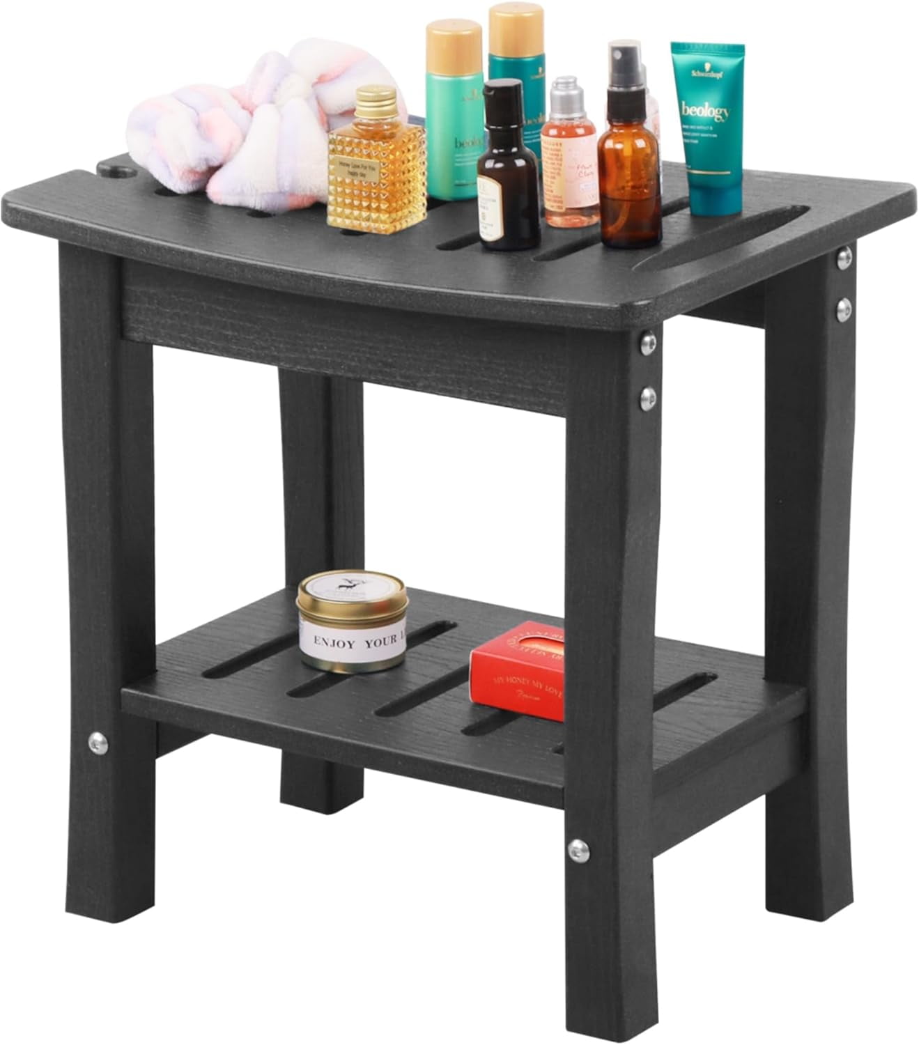 Bathroom Bench and Shower Bench,Shower Stool with Storage Shelf ...