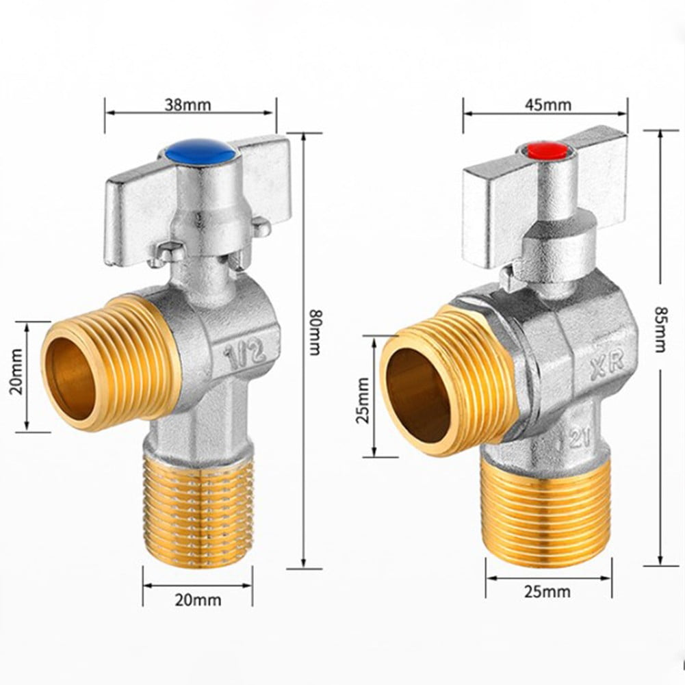 Bathroom Brass Gold Angle Stop Valve Water Control Valve Faucet Angle ...