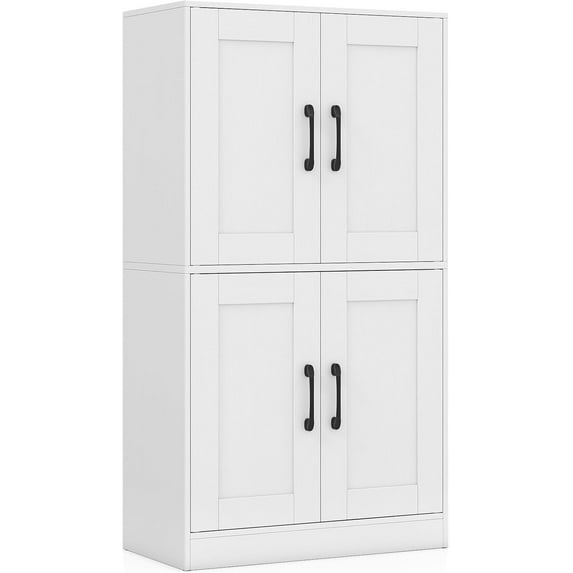 Bathroom Cabinet, 43.5” Storage Cabinet with Doors & Adjustable Shelves ...