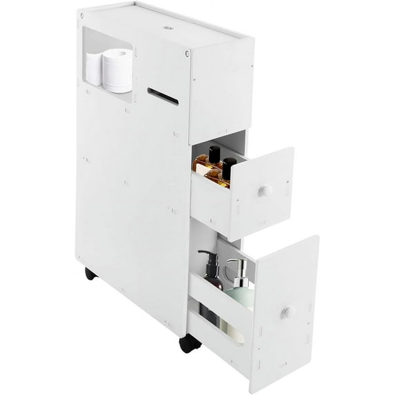Bathroom Cabinet,Bathroom Storage Cabinet,Rolling Narrow Bathroom ...