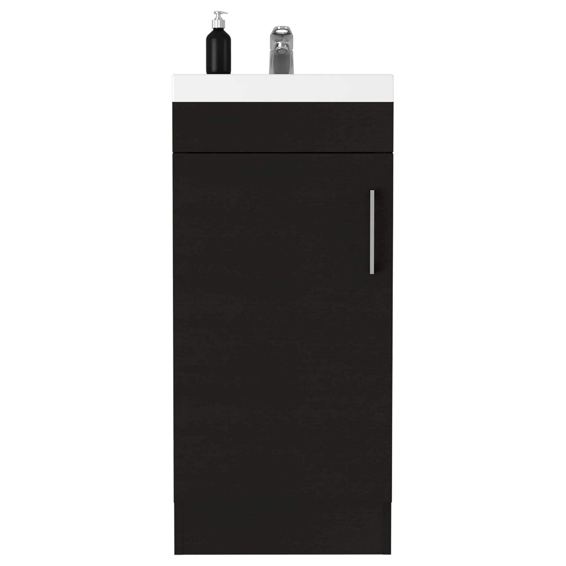 Bathroom Cabinet - Modern Black Particle Board Single Door With Metal ...
