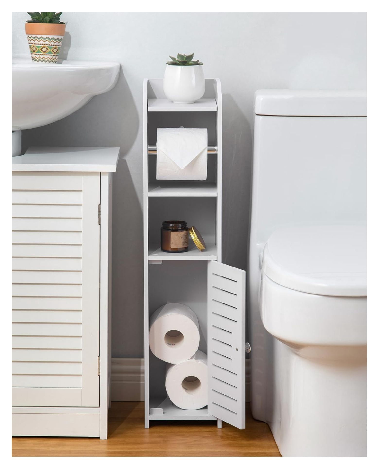 Bathroom Cabinet No Drill - PVC Small Bathroom Storage - Apartment ...