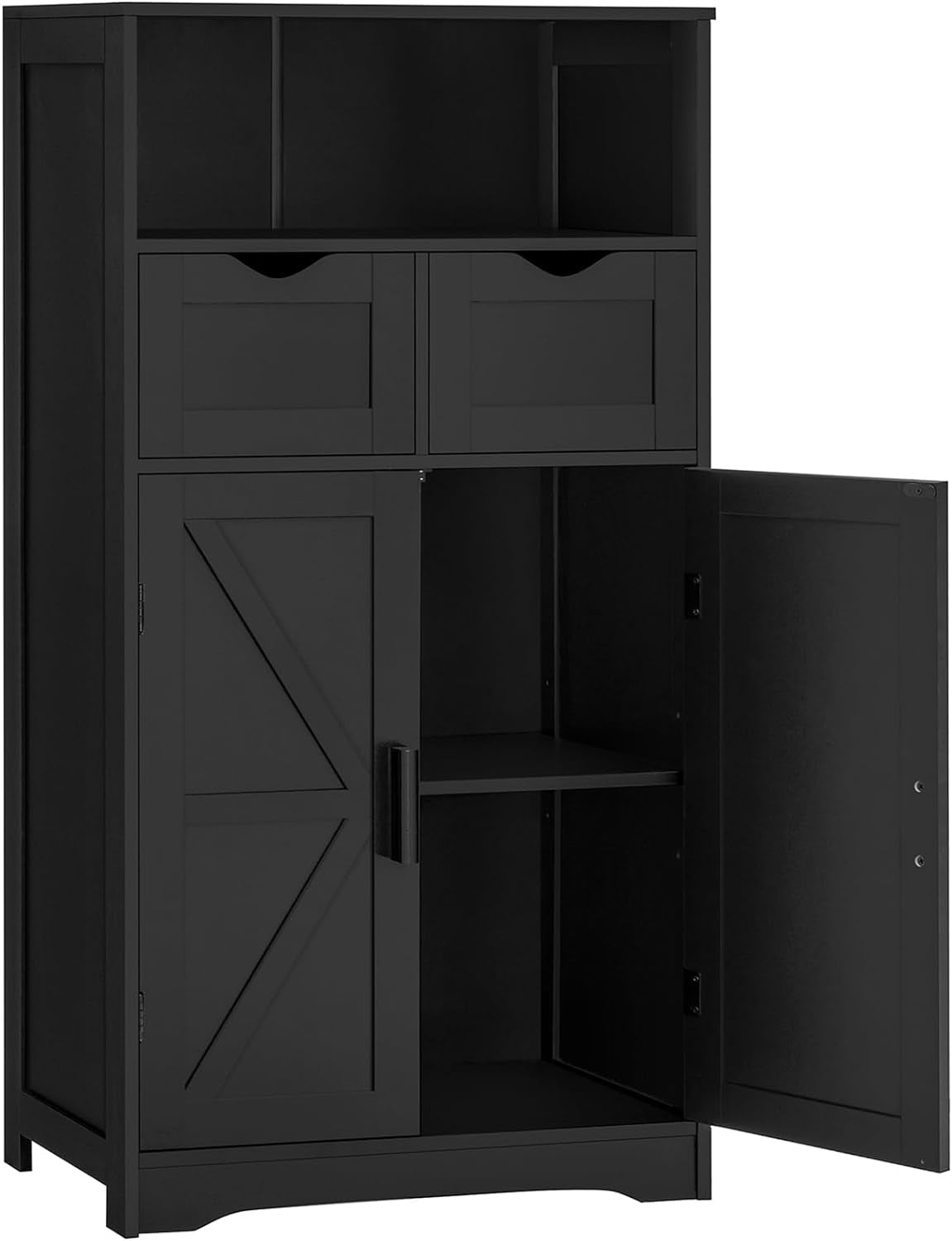 Bathroom Cabinet, Storage Cabinet with 2 Adjustable Drawers & 2 Barn ...