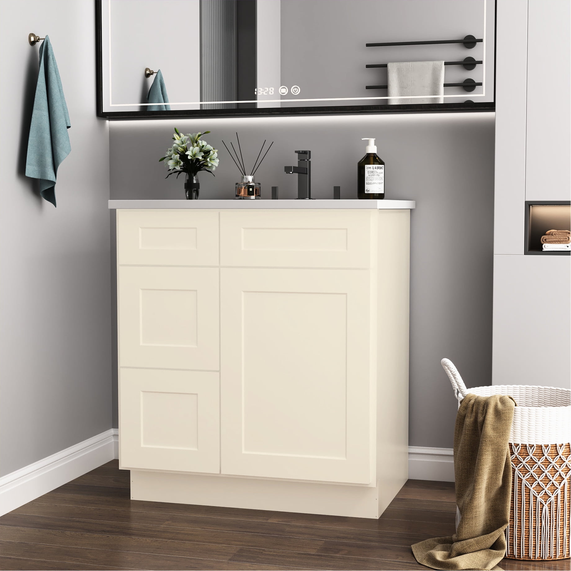 Bathroom Cabinet / Sturdy MDF and Plywood Build, Soft-Close Doors ...