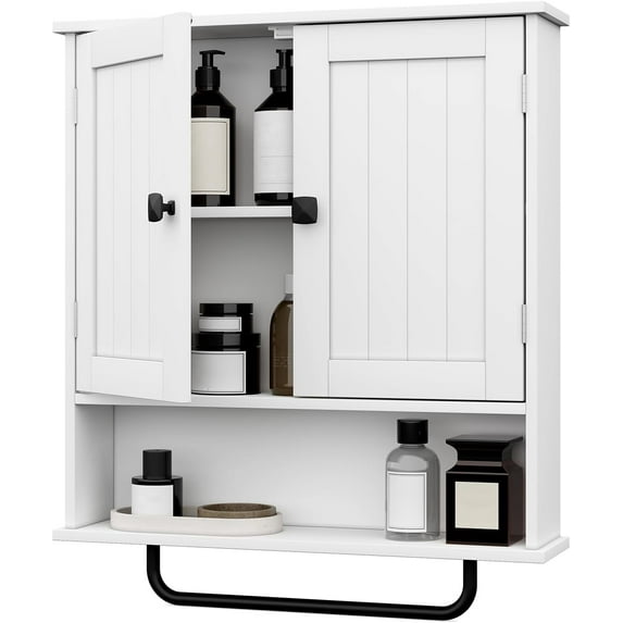 Bathroom Cabinet Wall Mounted Cabinets with Towels Bar, Over The Toilet ...