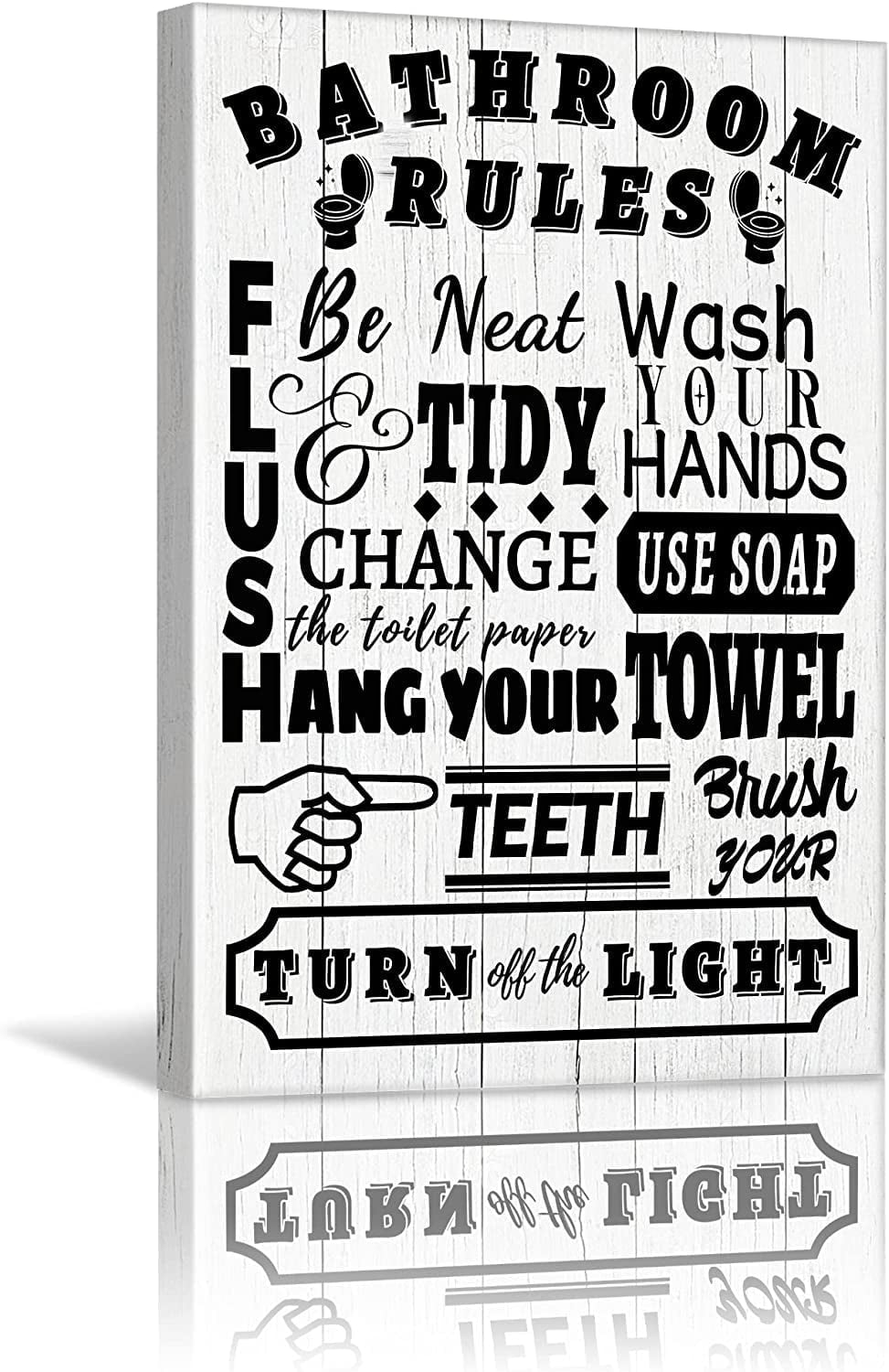 Farmhouse Bathroom Canvas Wall Art | Rustic Quotes Sayings Prints Signs ...