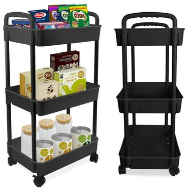4-Tier Rolling Storage Cart with Wheels | Kitchen & Bathroom Organizer ...