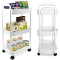 YUANYE 3-Tier Slim Pantry & Utility Rolling Storage Cart with Movable ...