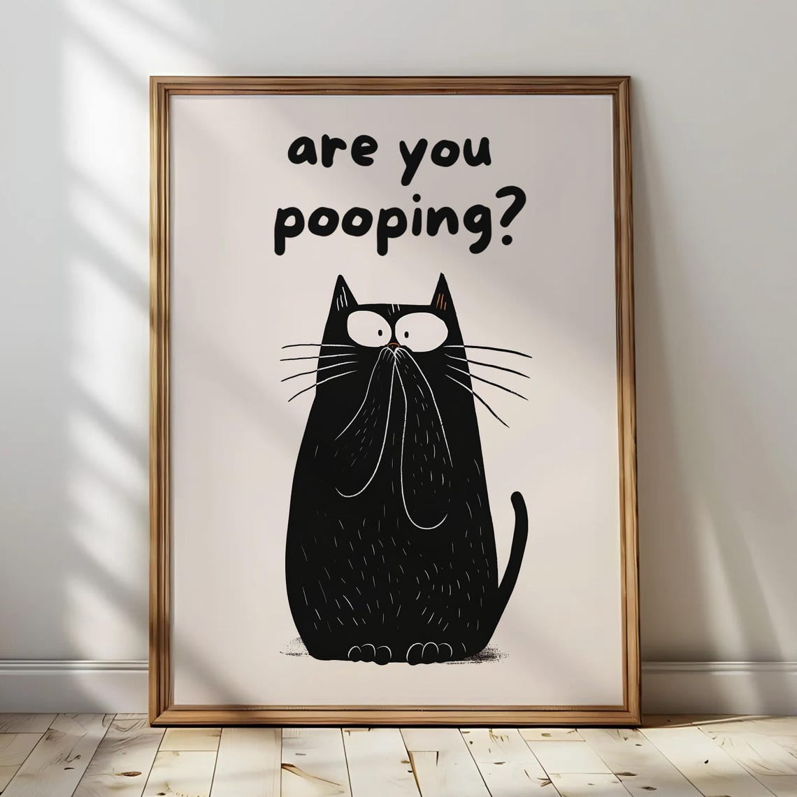 Bathroom Cat "Are You Pooping" For Toilet Wall Art Vintage Cat Print ...