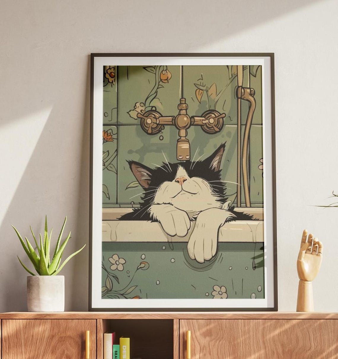 Bathroom Cat Print, Wash Your Little Paws Print, Bathroom Cat Prints ...