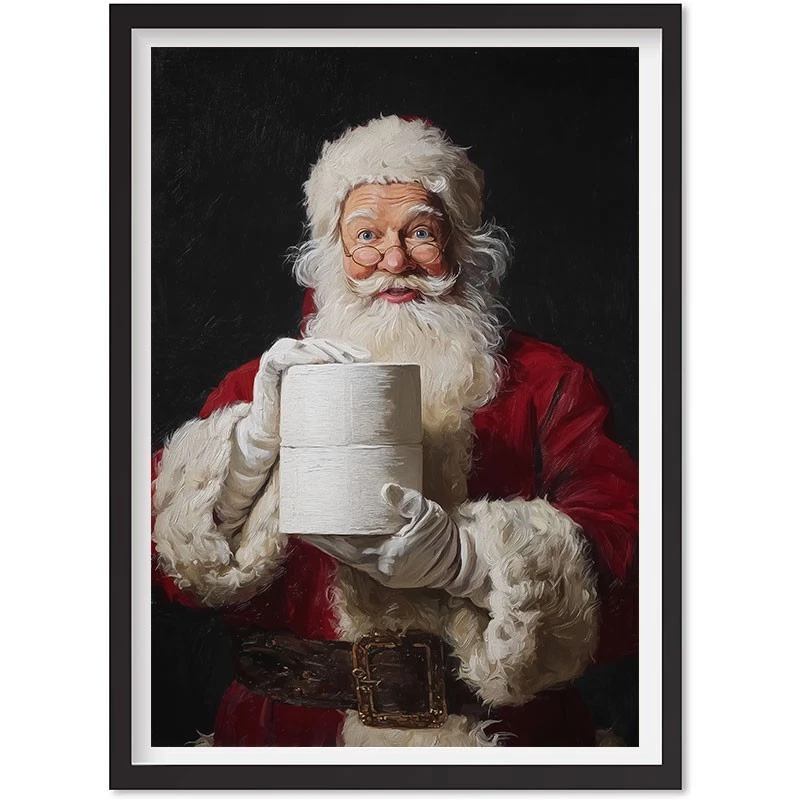 Bathroom Christmas Wall Art, Santa Claus Toilet Paper, Funny Bathroom ...