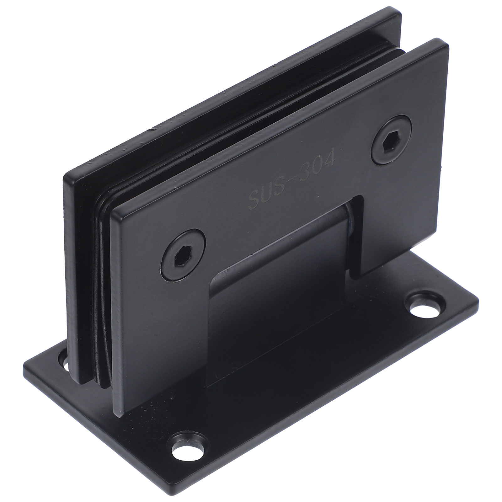 Black Stainless Steel Glass Door Clamp with Hinged Design for Easy ...