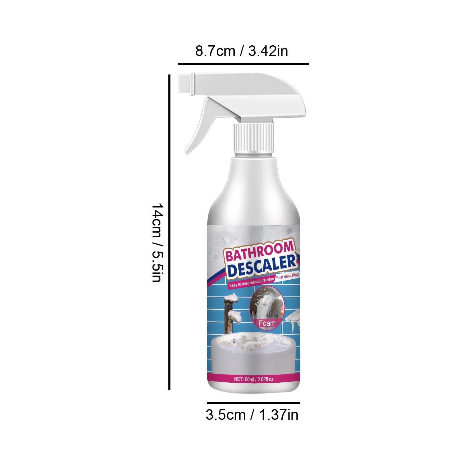 Bathroom Cleaner 60ml, Glass Descaler, Tile Cleaner with Rag and Sponge ...