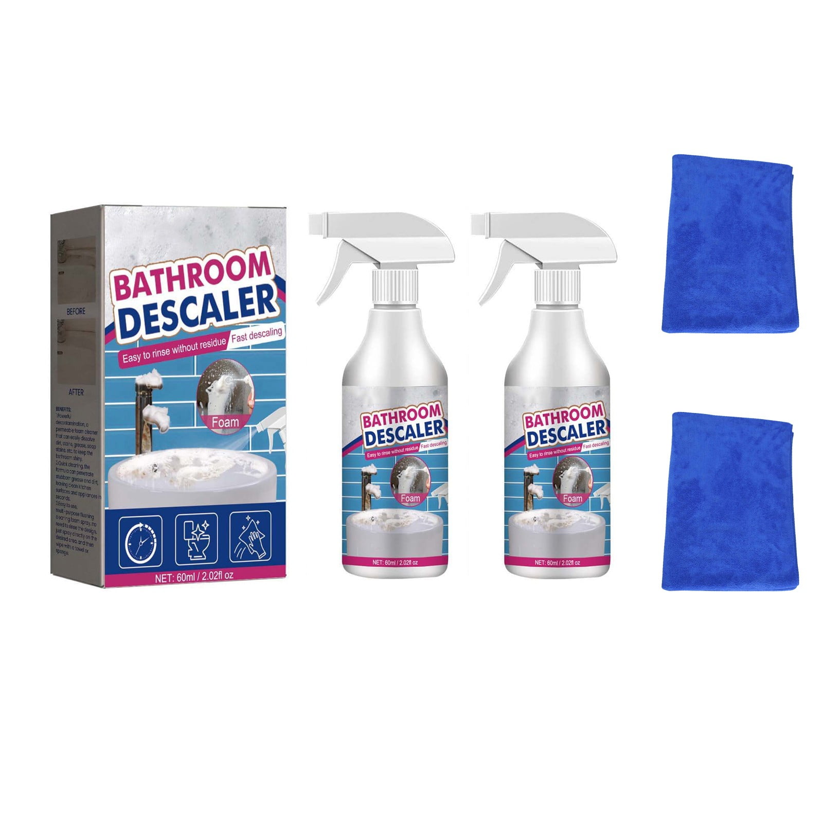 Bathroom Cleaner, Glass Descaler, Powerful Foam Cleaner for Tiles ...