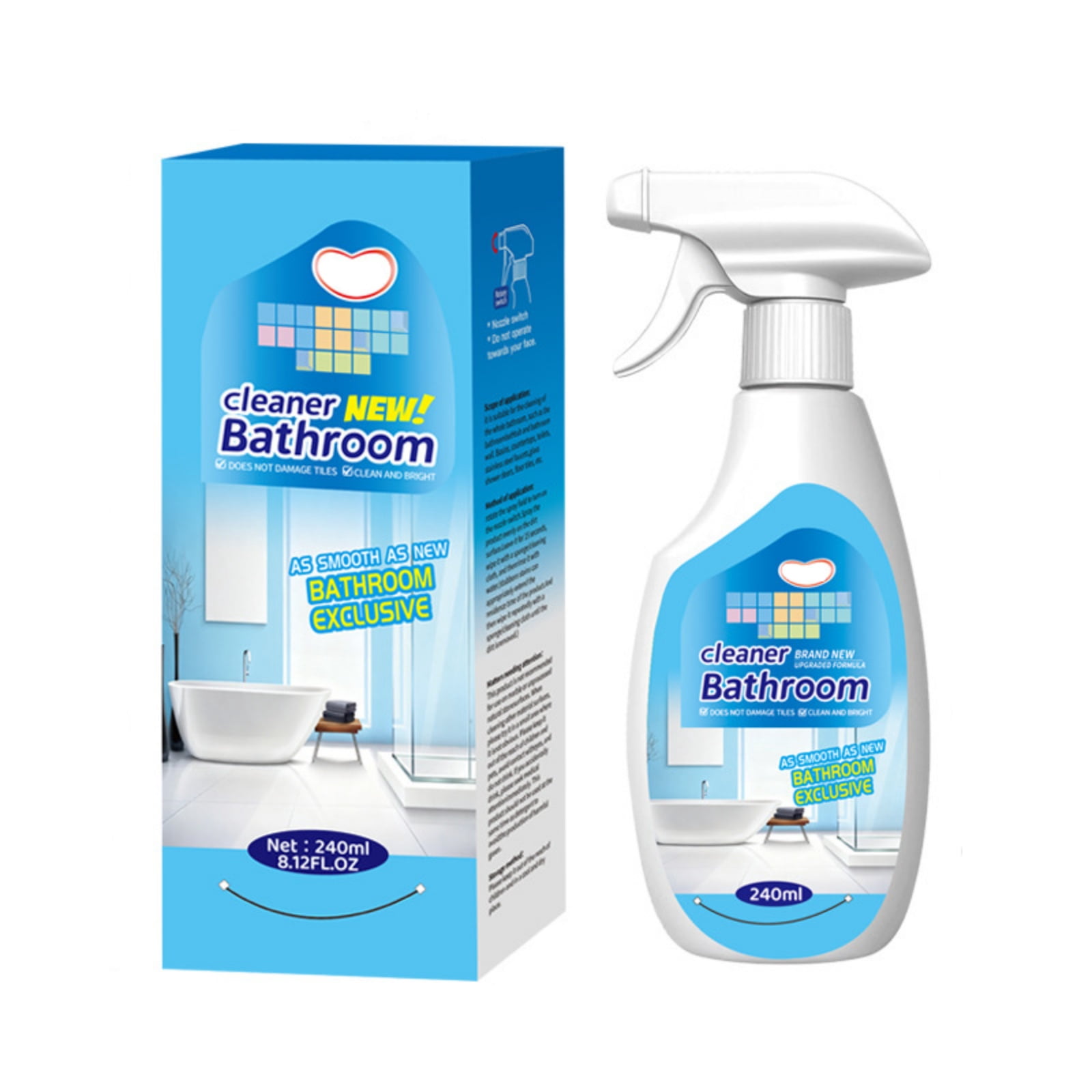 Bathroom Cleaner Spray 240ml for Effective Removal of Soap Scum Hard ...