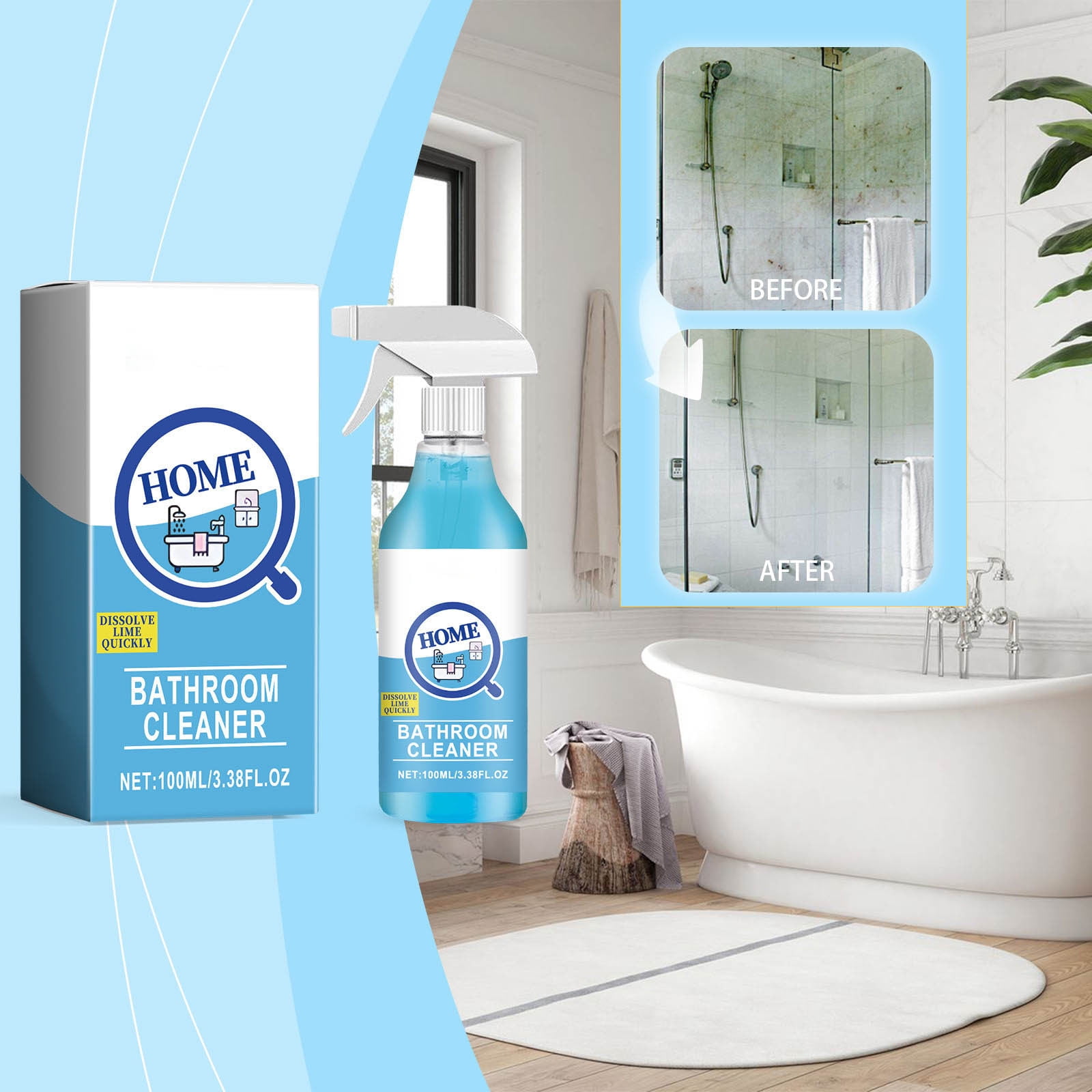 Bathroom Cleaner Spray | Descaler Removes Stubborn Scale, Stains & Dirt ...