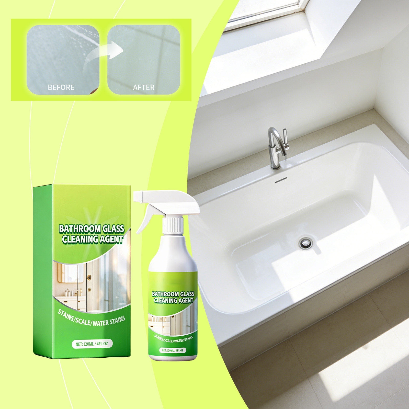 BAOPAI Bathroom Cleaner Spray for Stubborn Stains Removal - Deep ...