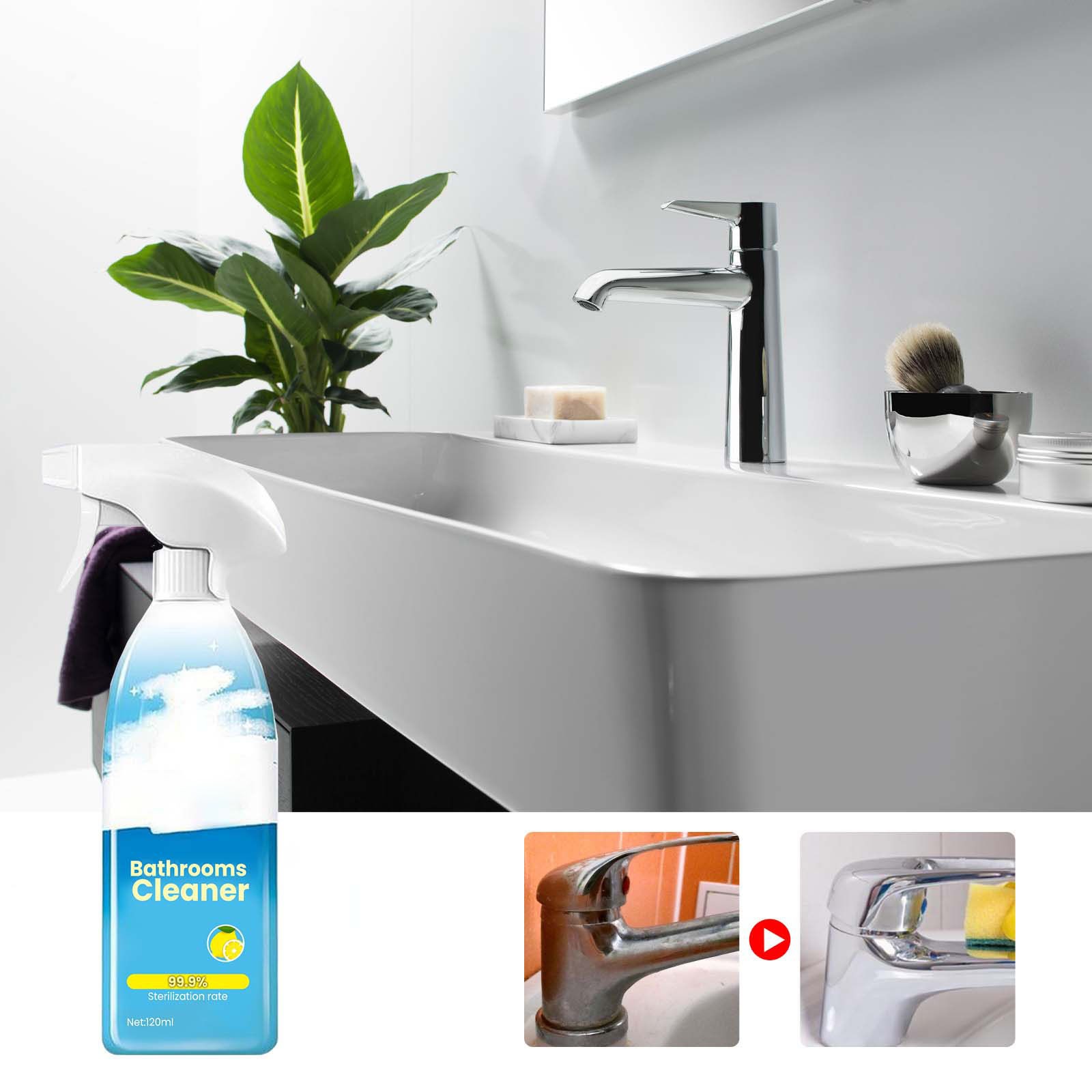 Bathroom Cleaner Stainless Steel Wash Basin Decontamination Shower Room ...