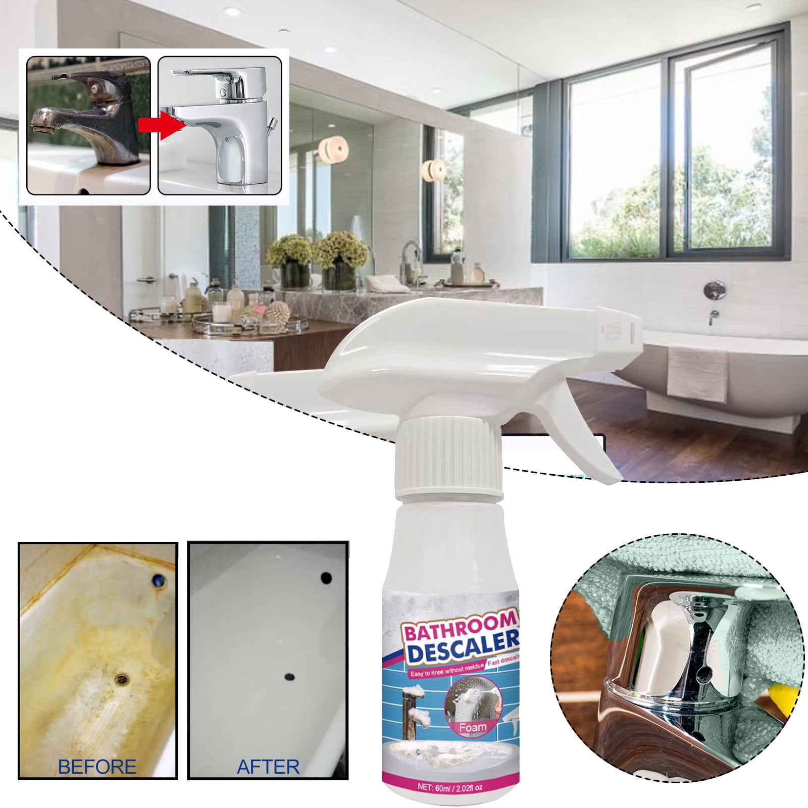 Bathroom Cleaner, Stubborn Stains Cleaner, Limescale Cleaner, Bathroom ...