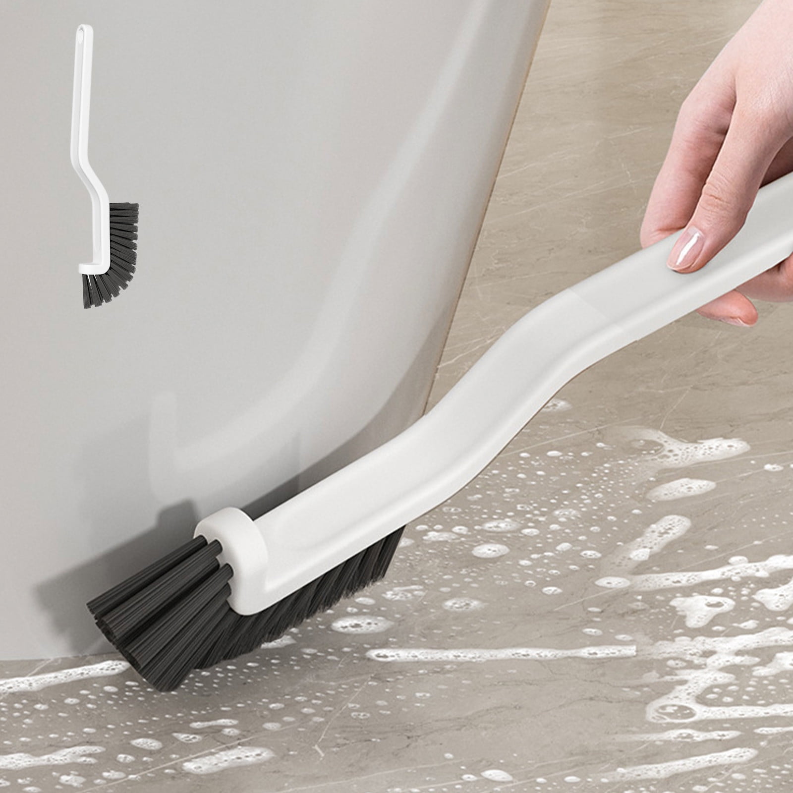 Bathroom Cleaning Brush, 11.42 Inch Stiff Bristle Brush with Plastic ...