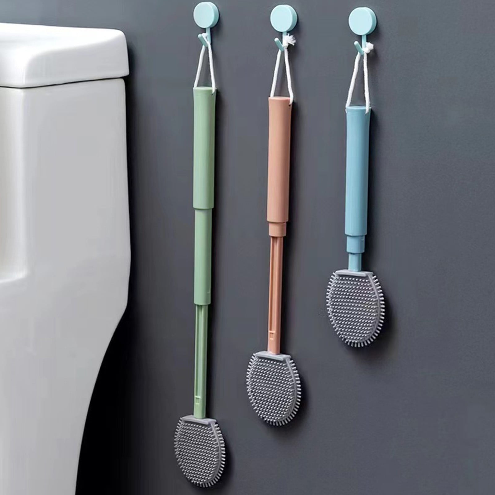 Bathroom Cleaning Brush Double Sided Soft Rubber Wall Scrubber with ...