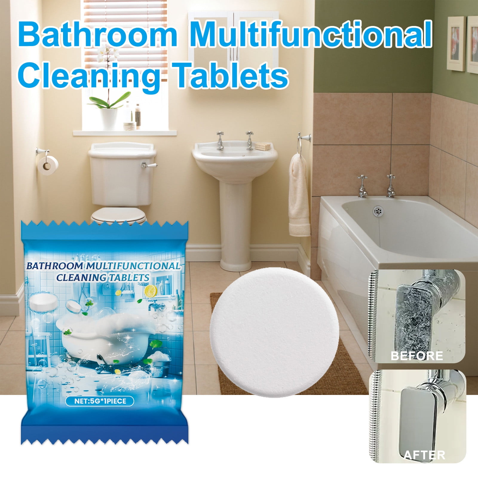 Bathroom Cleaning Tablets for Sink Bathtub Toilet Floor Tiles ...
