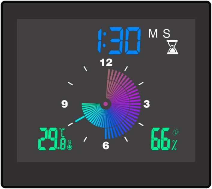 Bathroom Clock, Alarm Shower Timer with Daylight Dashboard, Large LED ...