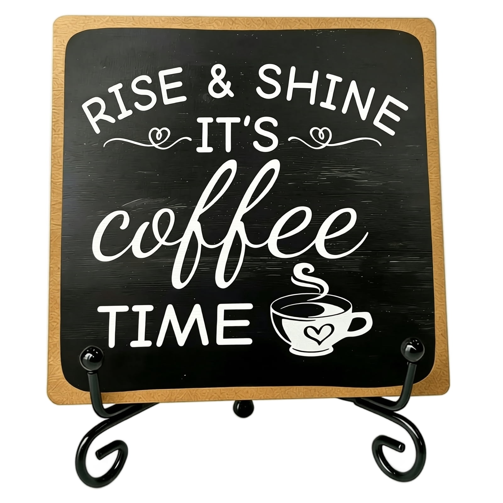 Bathroom Coffee Sign, Wood with Iron Stand, 5x5 in Square Decor ...