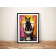 Bathroom Colorful Cat Picture Modern Animal Pop Style Guest Playful ...
